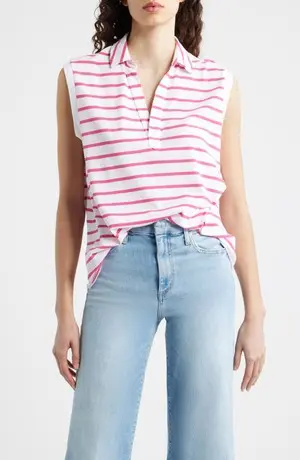 Frank & Eileen Olivia Stripe Tank - Pink Lotus Stripe