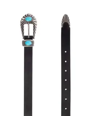 BLACK SUEDE STUDIO Western Buckle Leather Belt