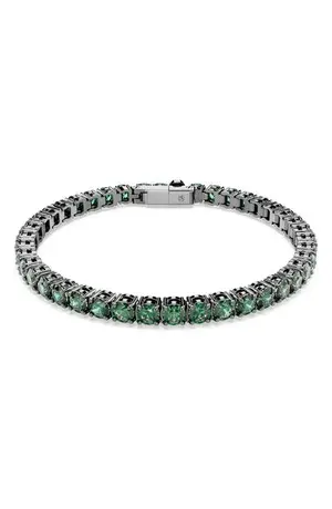 SWAROVSKI Matrix Tennis Bracelet Green