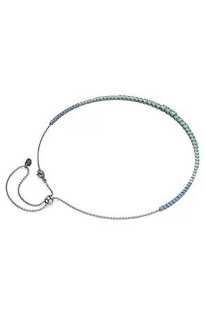 SWAROVSKI Matrix Crystal Slider Necklace - Silver/green