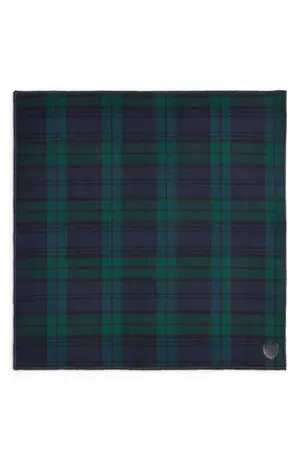 CLIFTON WILSON Tartan Plaid Wool Pocket Square - Green