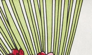 CLIFTON WILSON Maroon Floral Silk Pocket Square - Lime