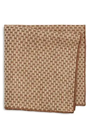 CLIFTON WILSON Diamond Wool Pocket Square - Brown