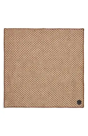 CLIFTON WILSON Diamond Wool Pocket Square - Brown