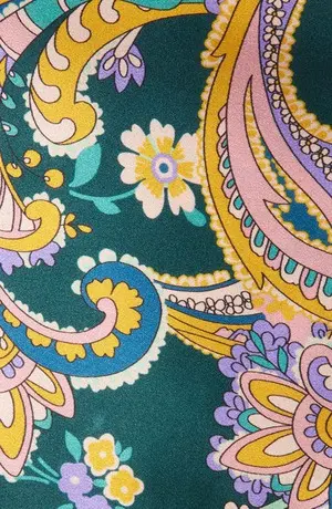 CLIFTON WILSON Lavender Paisley Silk Pocket Square - Gold