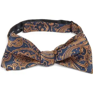 CLIFTON WILSON Paisley Silk Bow Tie - Orange