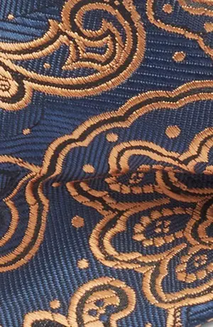 CLIFTON WILSON Paisley Silk Bow Tie - Orange