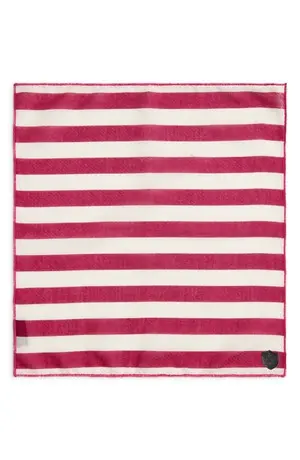 CLIFTON WILSON Stripe Silk Pocket Square