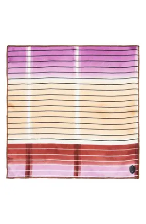 CLIFTON WILSON Stripe Silk Pocket Square