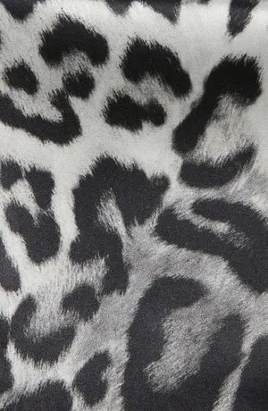 CLIFTON WILSON Leopard Print Silk Pocket Square - Black