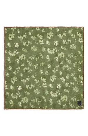 CLIFTON WILSON Floral Linen Pocket Square