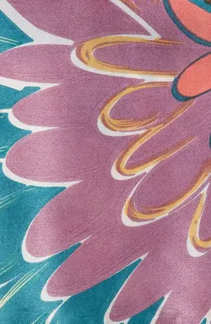 CLIFTON WILSON Floral Silk Pocket Square - Brown