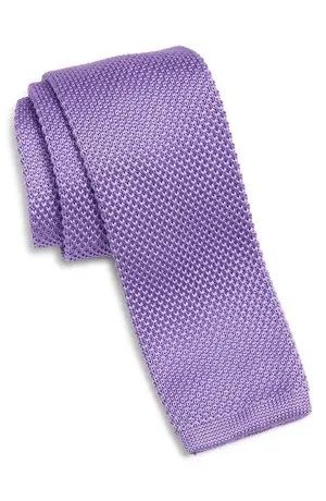 CLIFTON WILSON Knit Silk Tie - Lavender