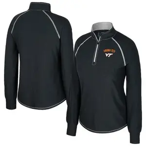 COLOSSEUM Virginia Tech Hokies Bikram Raglan Quarter-zip Top - Black