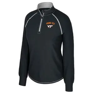 COLOSSEUM Virginia Tech Hokies Raglan Quarter-zip Top - Black