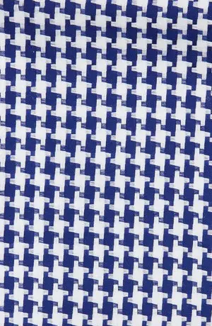 CLIFTON WILSON Houndstooth Cotton Pocket Square - Blue