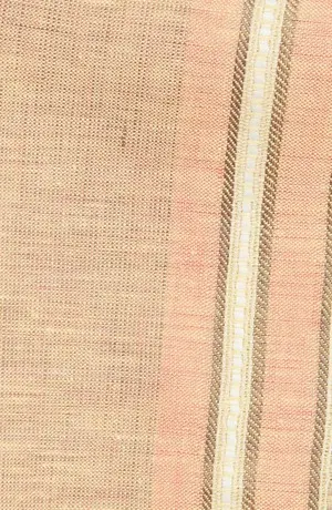 CLIFTON WILSON Stripe Linen Pocket Square - Peach