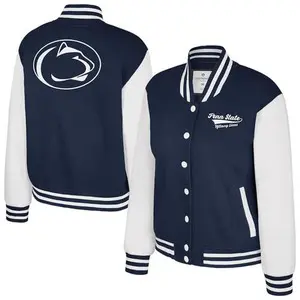 COLOSSEUM Penn State Nittany Lions French Baguette Full Snap Fleece Jacket - Navy