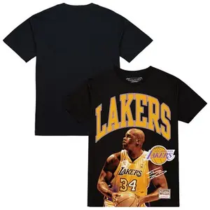 Mitchell & Ness Shaquille O'neal Los Angeles Lakers Hardwood Classics Player Arch T-shirt - Black
