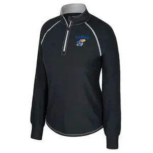 COLOSSEUM Kansas Jayhawks Bikram Raglan Quarter-zip Top