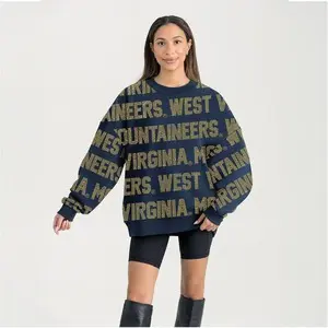 GAMEDAY COUTURE West Virginia Mountaineers Oversized Hype Era Sweatshirt - Navy