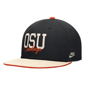Nike Oklahoma State Cowboys Vintage Script Pro Dri-fit Snapback Hat - Black