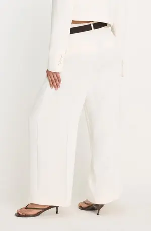 Good American High Waist Ankle Wide Leg Trousers - Soft Shell
