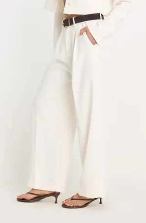 Good American High Waist Ankle Wide Leg Trousers - Soft Shell