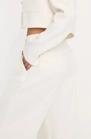 Good American High Waist Ankle Wide Leg Trousers - Soft Shell