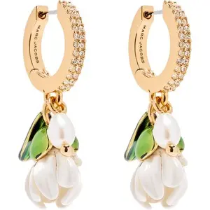 Marc Jacobs Rooted Daisy Drop Hoop Earrings