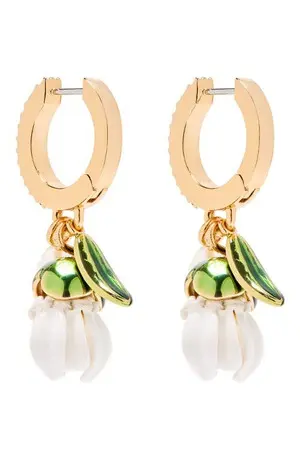 Marc Jacobs Rooted Daisy Drop Hoop Earrings