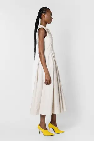 ROKSANDA Helin Cotton Fit And Flare Macrame Dress