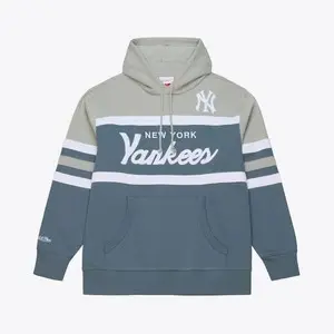 Mitchell & Ness New York Yankees Cooperstown Collection Thunderstorm Head Coach Hoodie - Gray