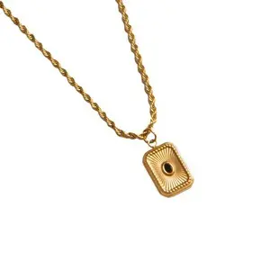 OUTOFOFFICE Onyx Gemstone Necklace - Gold
