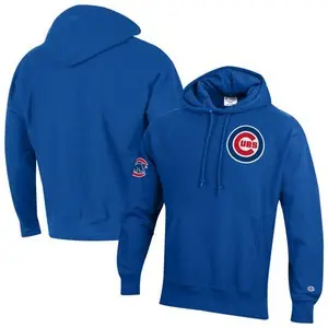 Champion Chicago Cubs Reverse Weave Chenille Hoodie - Royal