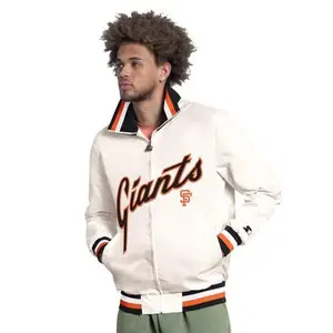 STARTER San Francisco Giants The Captain Cooperstown Logo Full-zip Varsity Jacket - White