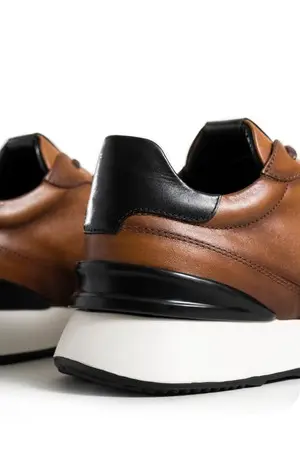 VELEZ Cooper 3 Leather Sneakers With Spoiler - Brown