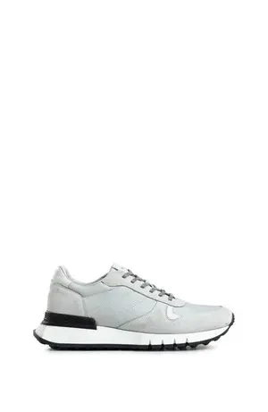 VELEZ Suede And Canvas Tennis Shoes Sporty Silhouette - White