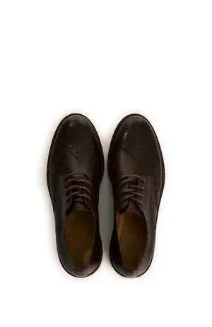 VELEZ Brogue Leather Lace-up Shoes - Dark Brown