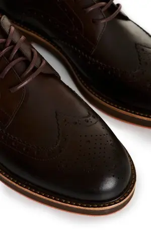 VELEZ Brogue Leather Lace-up Shoes - Dark Brown