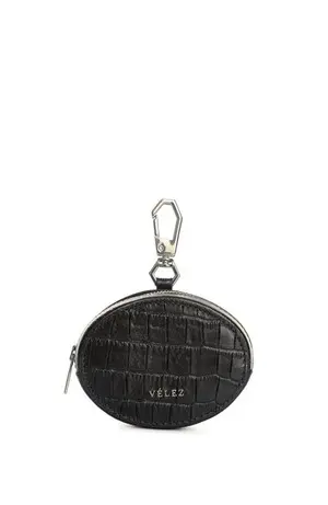 VELEZ Leather Coin Purse - Black