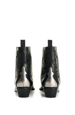 VELEZ Leather Western Ankle Boots