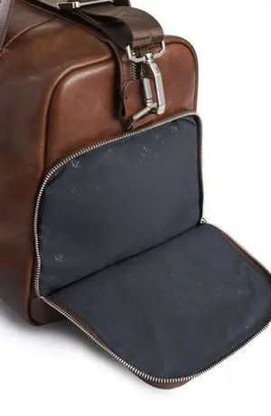 VELEZ Leather Duffle Bag Aged Effect - Brown