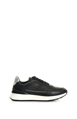 VELEZ Leather Sneakers With Details - Black
