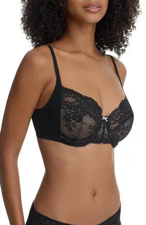 SKARLETT BLUE Captivate Full Coverage Unlined Lace Bra - Black