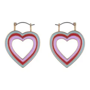 HALLMARK Enamel Heart Hoop Earrings