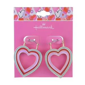 HALLMARK Enamel Heart Hoop Earrings