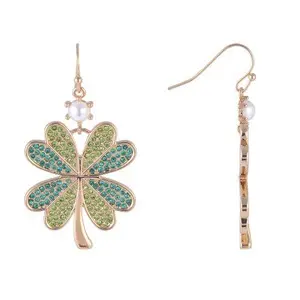 HALLMARK Stone Four Leaf Clover Drop Earrings