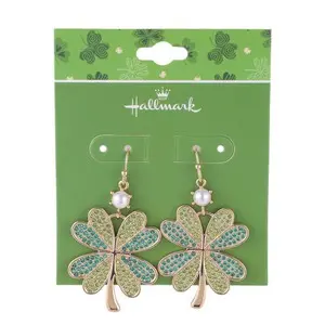 HALLMARK Stone Four Leaf Clover Drop Earrings