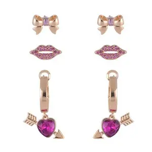 HALLMARK Gold Tone Trio Earring Set